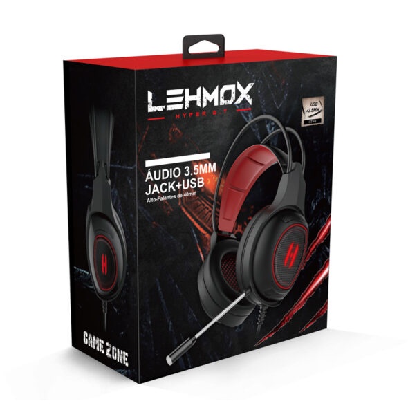 LEHMOX GAMER HEADPHONE ÁUDIO 3.5MM JACK + USB HYPER GT-F4 FONE DE ...