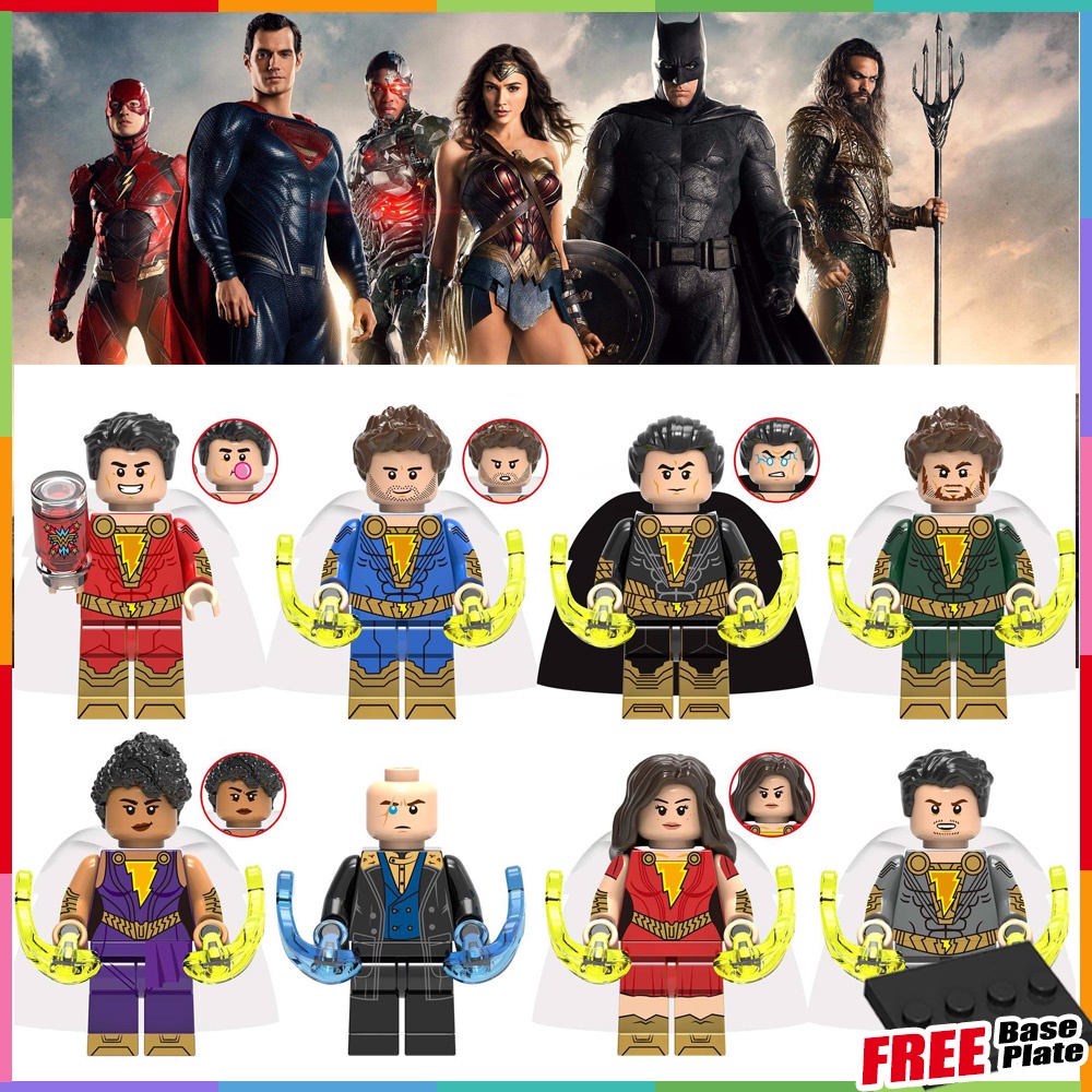 Mini Figuras Shazam Freddy Freeman Preto Adão Pedro Pena Darla Dudley ...