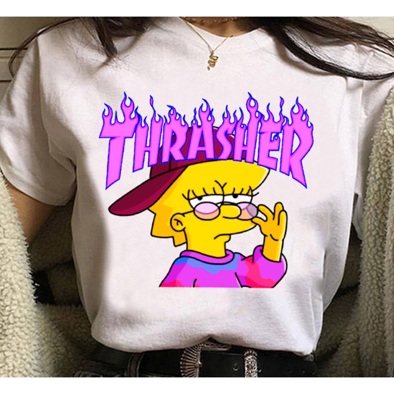 Camiseta Lisa Simpson Swag Thrasher Tumblr Unissex | Shopee Brasil
