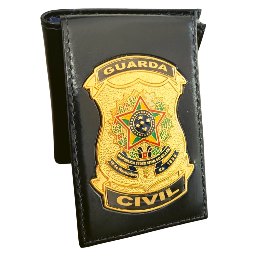 Carteira Em Couro Com Brasão - Guarda Civil profissão promoção | Shopee ...