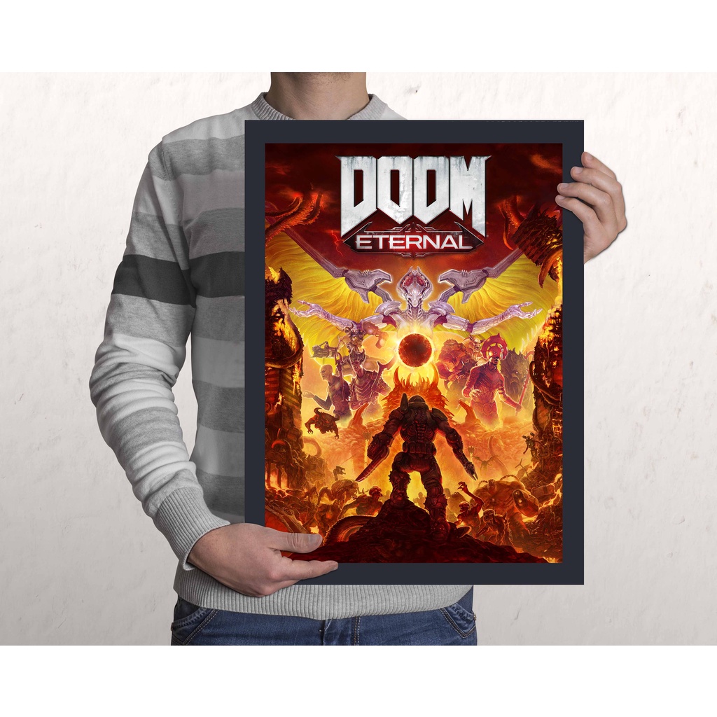 Poster Moldurado A3 Tema Doom Eternal - com Acrílico Na Frente (Tamanho ...