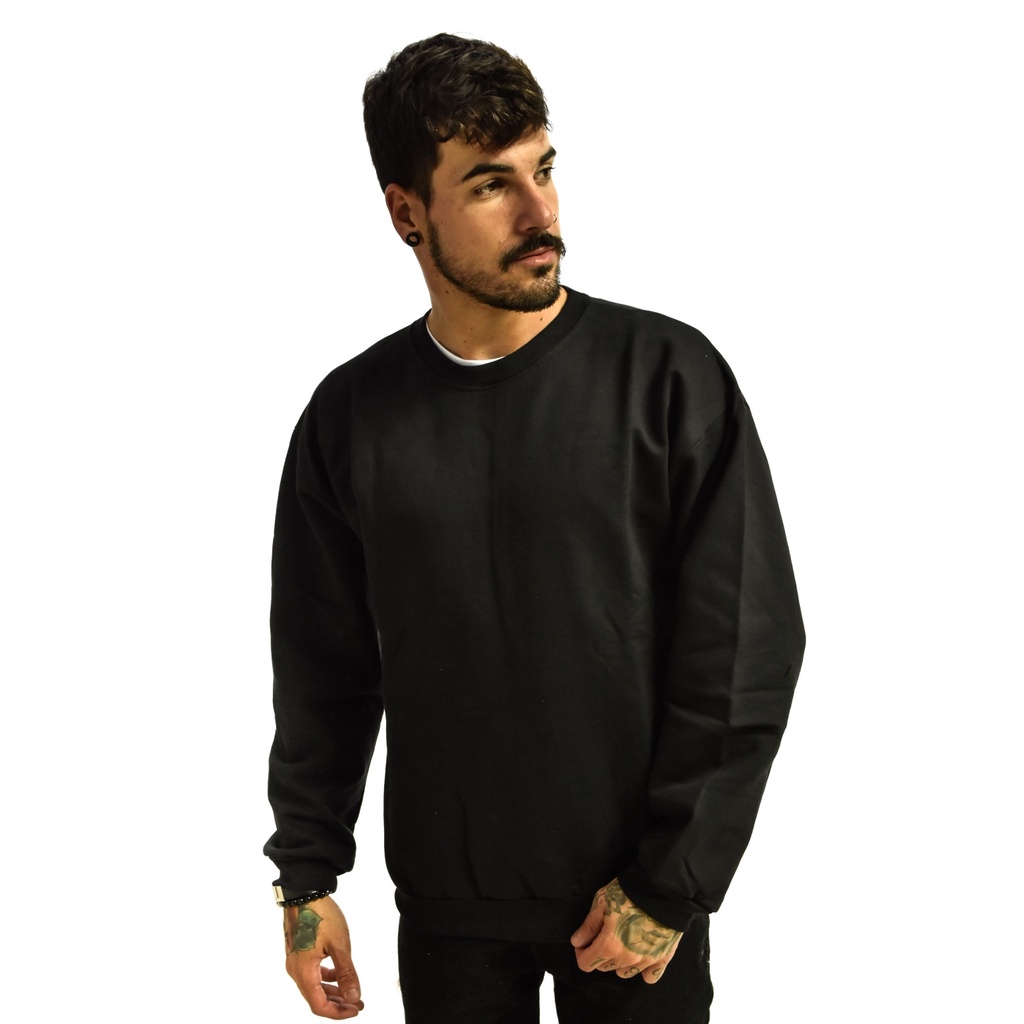 Moletom Básico Liso Masculino Preto | Shopee Brasil