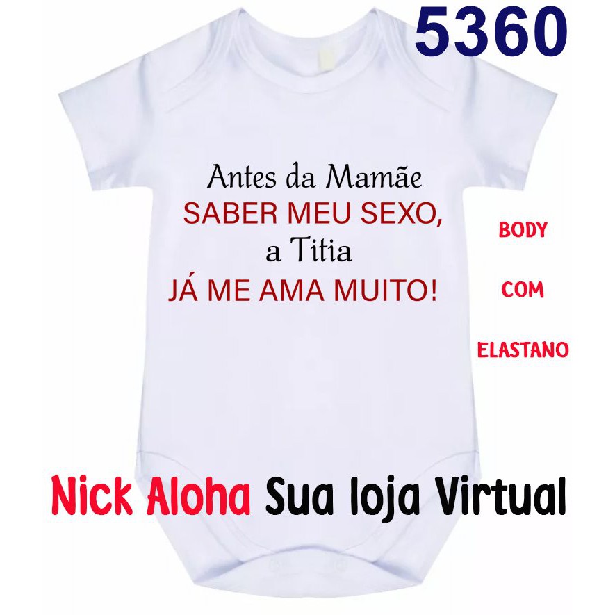 BODY BEBÊ ANTES DA MAMÃE SABER MEU SEXO TITIA JÁ AMA MUITO CÓD 5360 ...