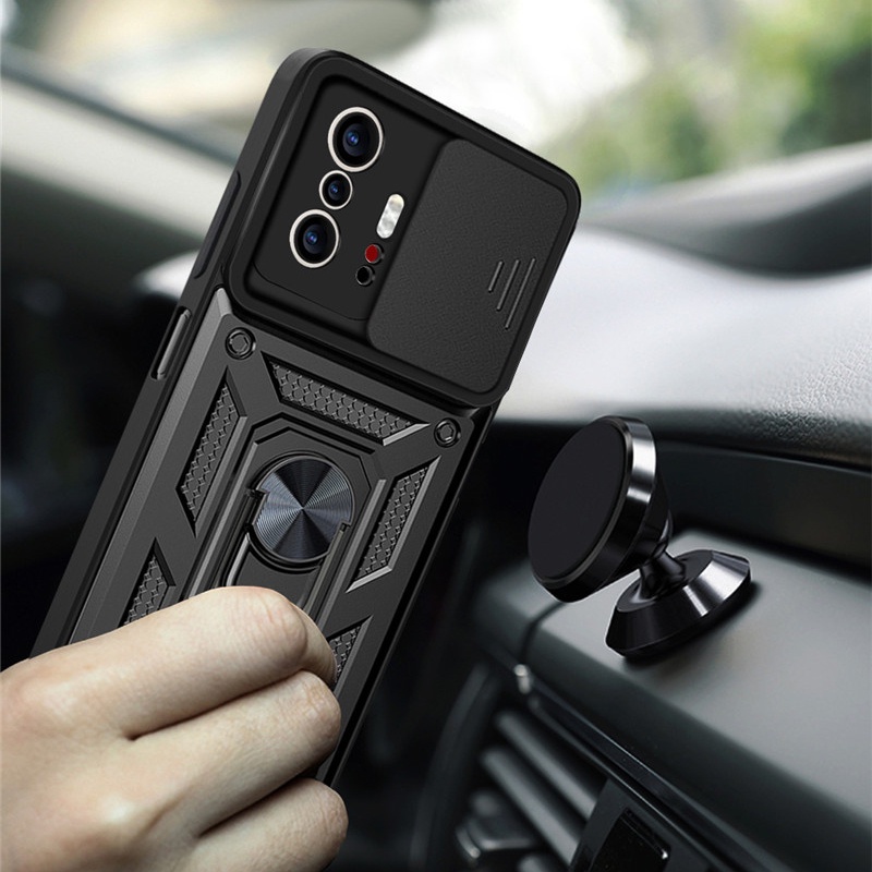 Capa Armadura Anti-Impacto Com Suporte Magnético Para Xiaomi Redmi Note 8 9 10 Pro 9s 10s ...