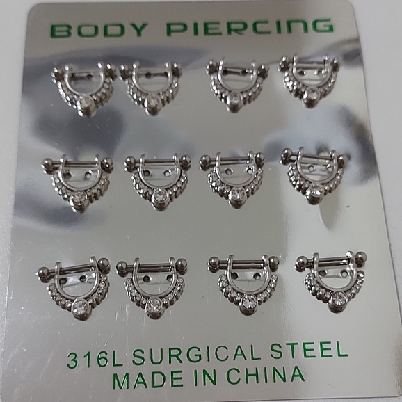 KIT COM 12 Piercing De Mamilo,Orelha, Cartilagem Aço | Shopee Brasil