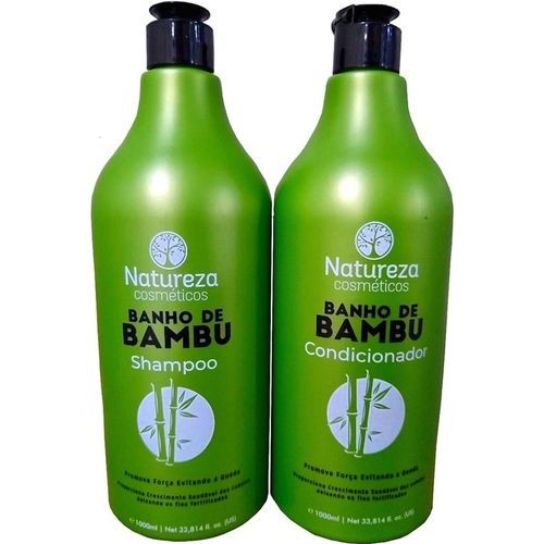 Kit Banho de Bambu Natureza - Shampoo 1 Litro e Condicionador 1 Litro ...