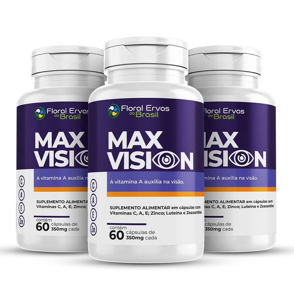 Max Vision 3x 60 Cáps Luteína Zeaxantina Vitamina A C E Zn | Shopee Brasil