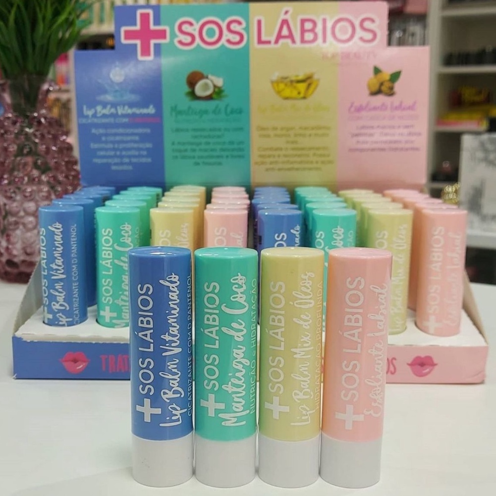 Proteção Labial SOS Lábios - Top Beauty (ESCOLHA O SEU) | Shopee Brasil