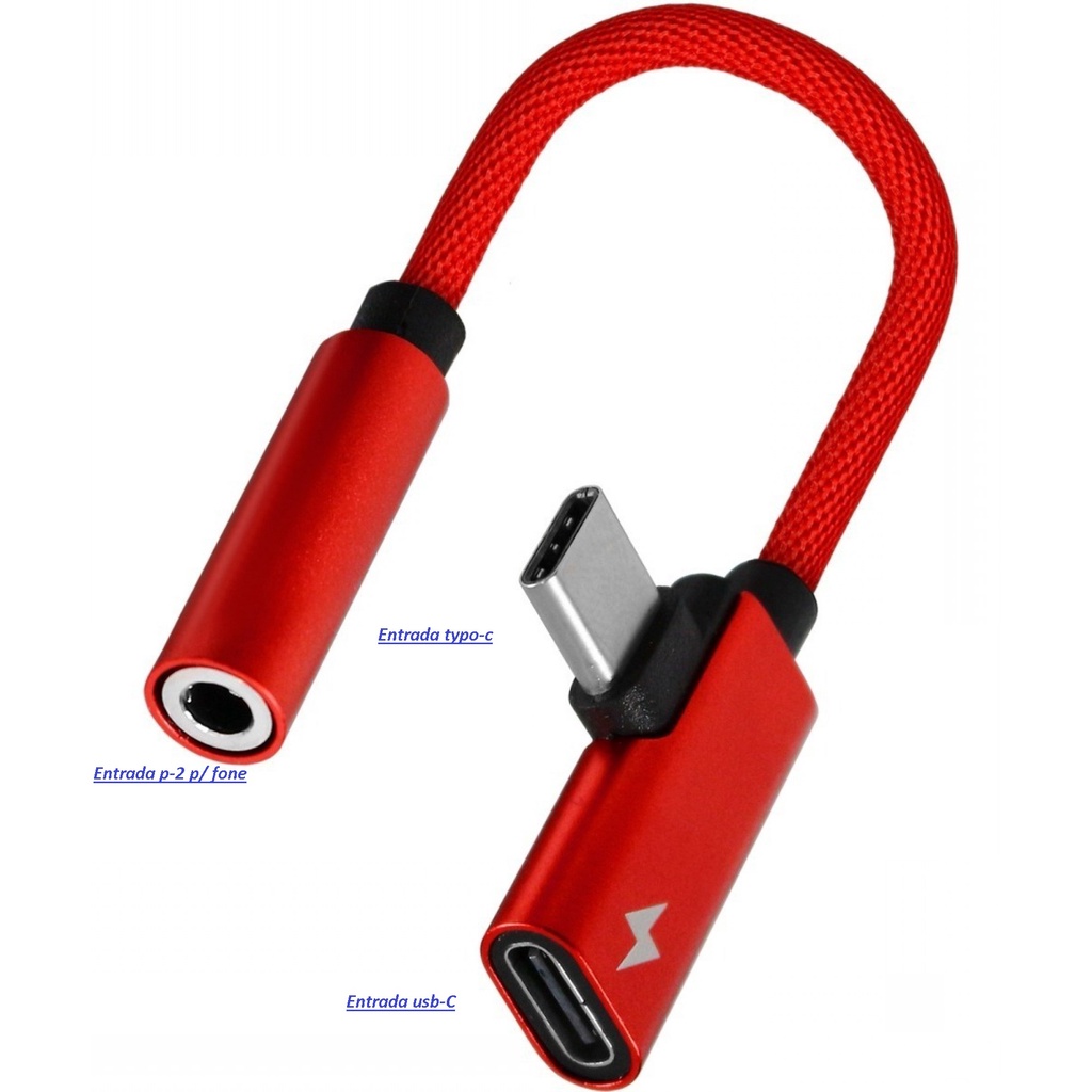 ADAPTADOR TIPO-C 2x1 USB-C MACHO PARA P2 ENTRADA FONE | Shopee Brasil