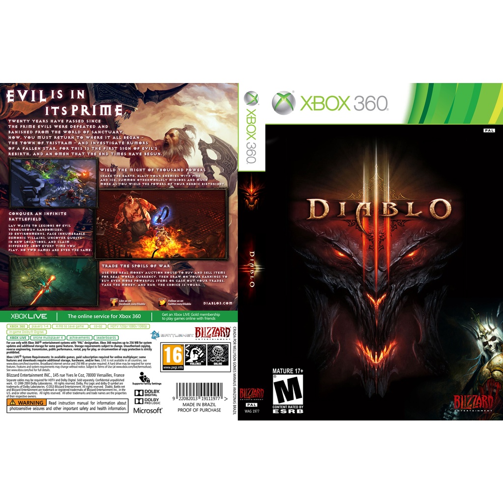 Diablo III P/ XBOX360 (LTU/LT/JTAG/RGH) | Shopee Brasil