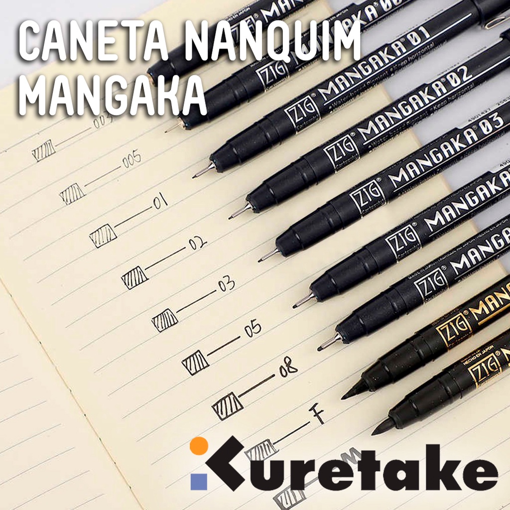 Caneta Nanquim Kuretake Mangaka | Shopee Brasil
