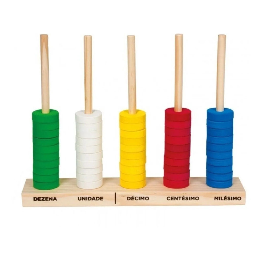 Ábaco Aberto Em Madeira com Argolas em Plástico Brinquedo Educativo Brink Mobil | Shopee Brasil