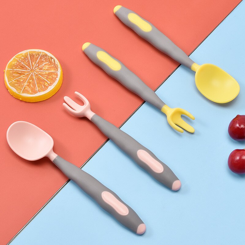 Conjunto De Colher De Silicone Para Bebês , Garfo Dobrável ...