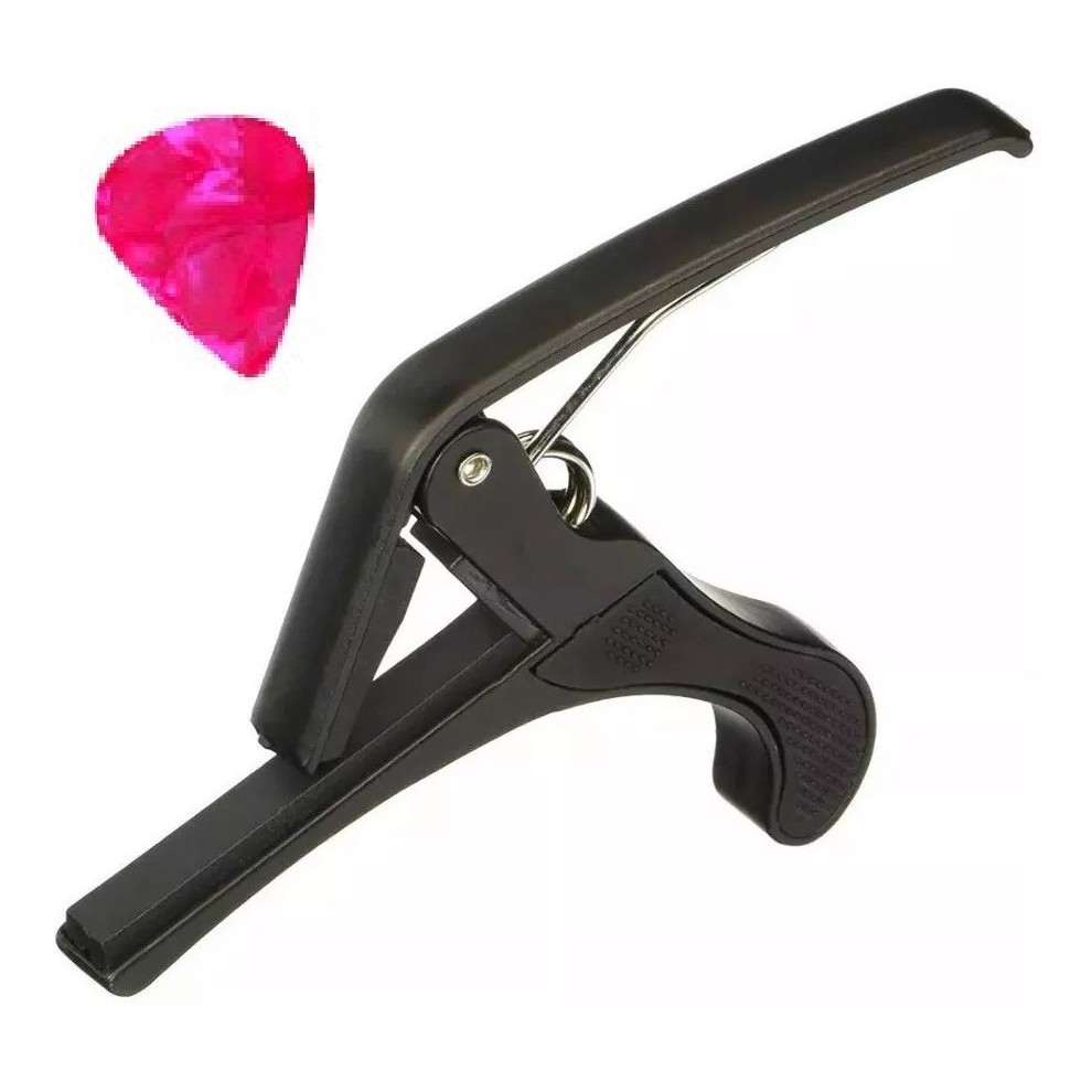 Capotraste Violão Braçadeira Pestana Guitarra E Palheta Rosa | Shopee ...