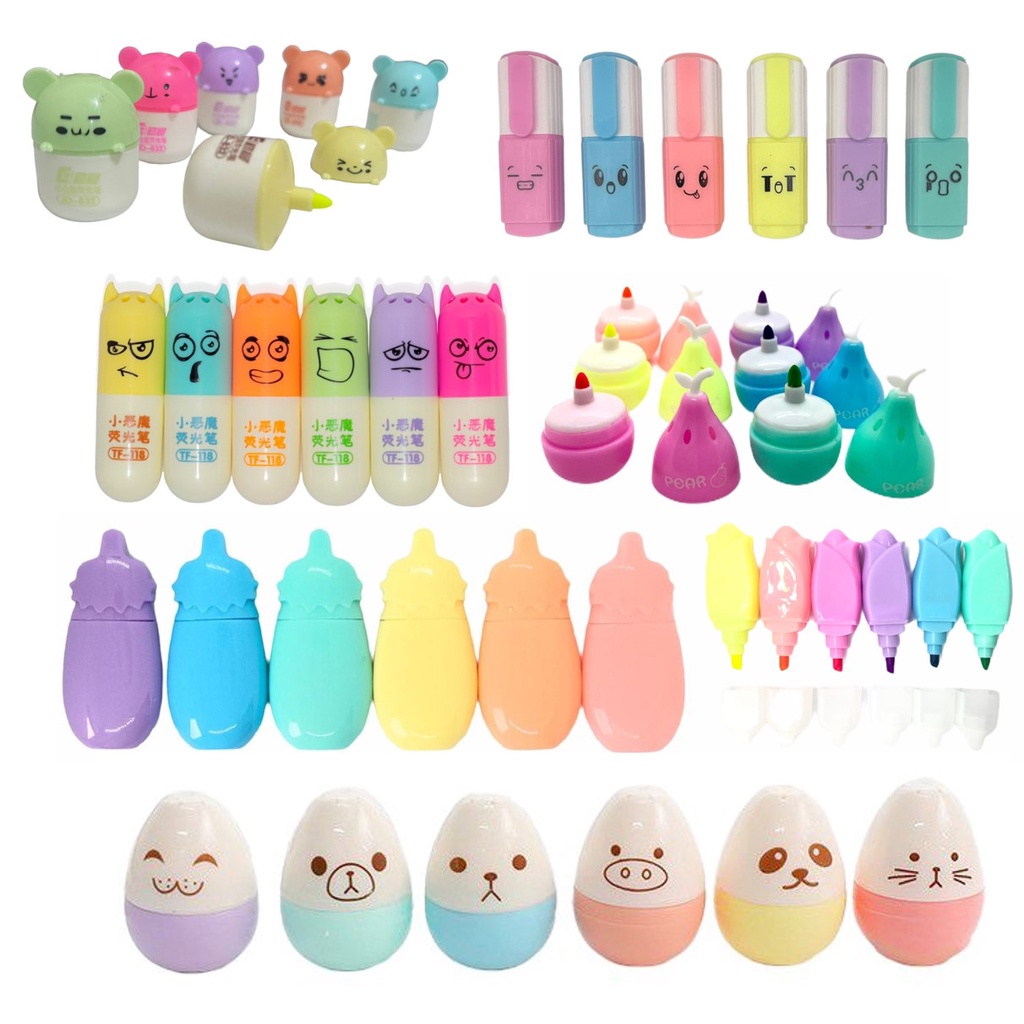 Kit Mini Marca Texto 6 Peças | Shopee Brasil