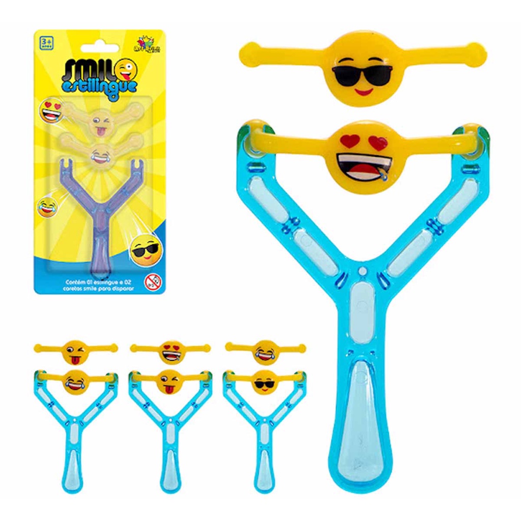 Estilingue bodoque lancador baladeira smiles com refil | Shopee Brasil