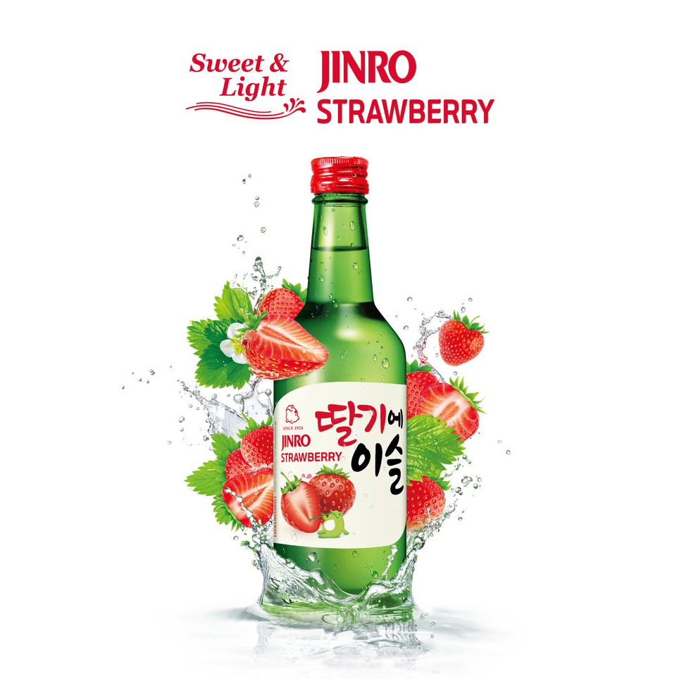 Bebida Coreana Soju Jinro Strawberry Morango Importada 360ml - Three Foods Distribuidora ...