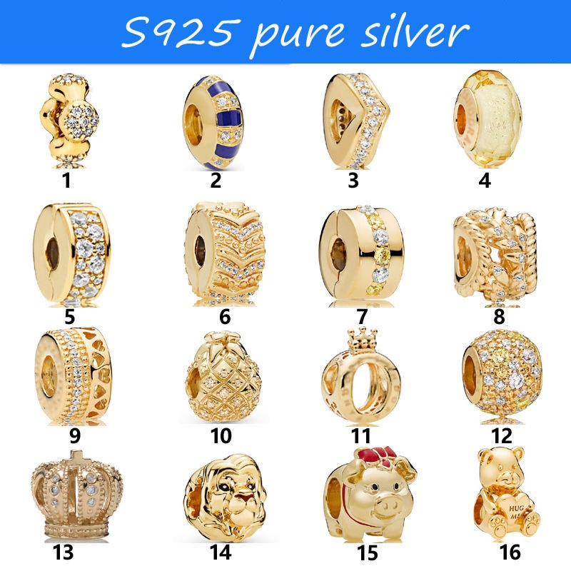 Pulseira pandora Contas De Prata Charmosa S925 Esterlina Simba silicone ...