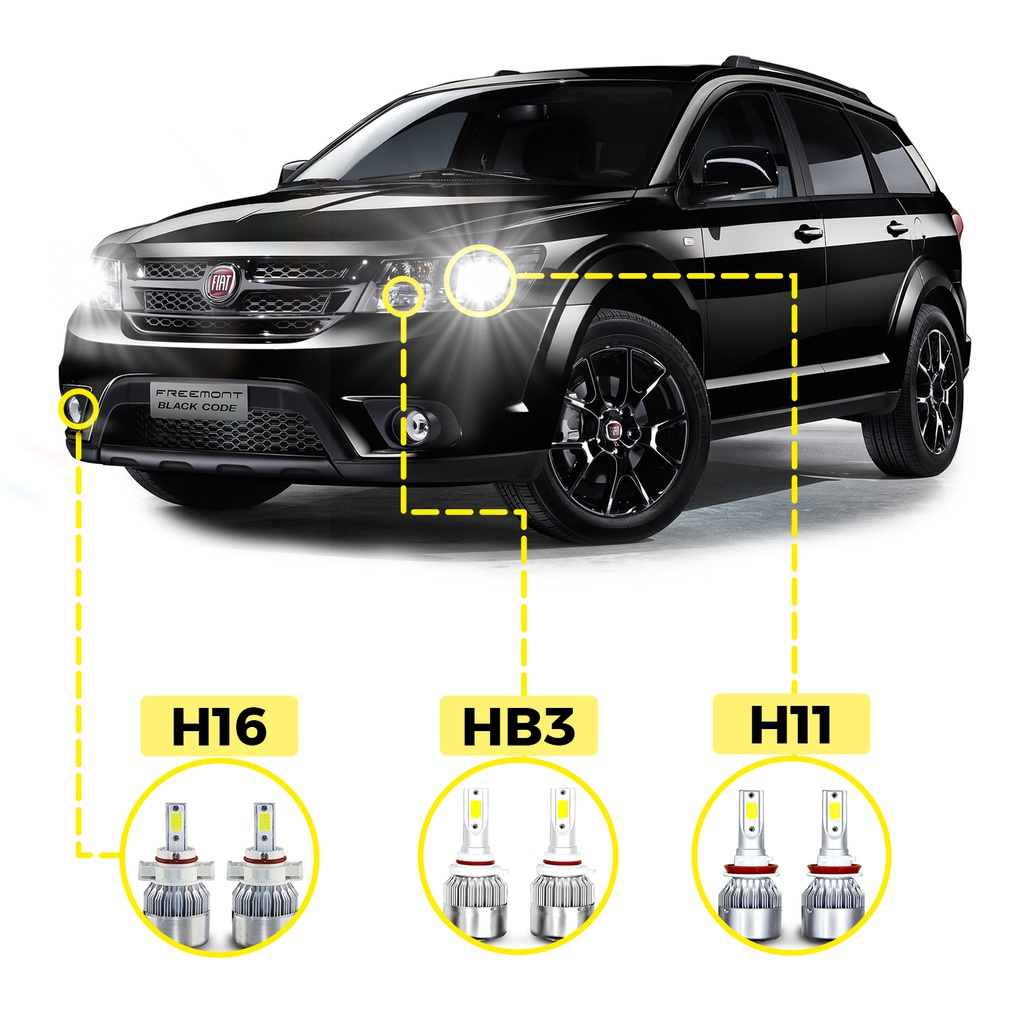 Kit Ultra LED Fiat Freemont 2012/2015 20000 Lúmens 6500k | Shopee Brasil