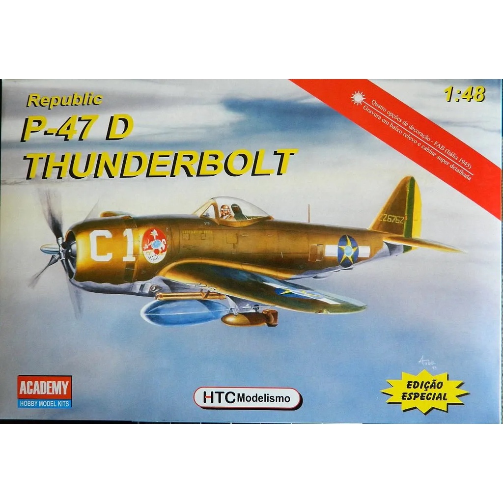 Avião P-47 D Thunderbolt Senta a Pua - Kit Academy 1/48 | Shopee Brasil