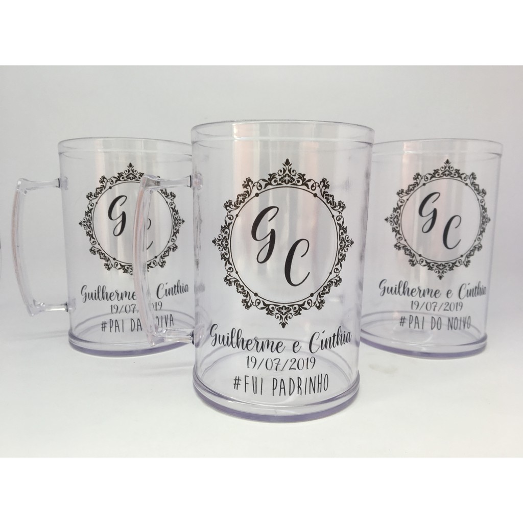 Kit 20 Canecas De Chopp Acrílica 350 Ml ou 500Ml - Personalizada | Shopee Brasil