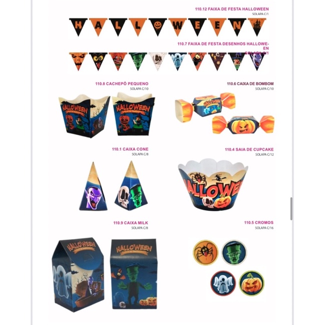 kit para festa halloween painel e lembrancinhas adesivos caixa | Shopee ...