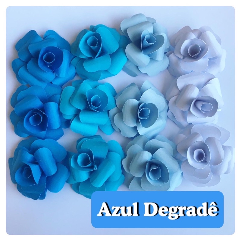 Rosas Flores de Papel Multicor Topo topper Festa aniversario - 12 ...