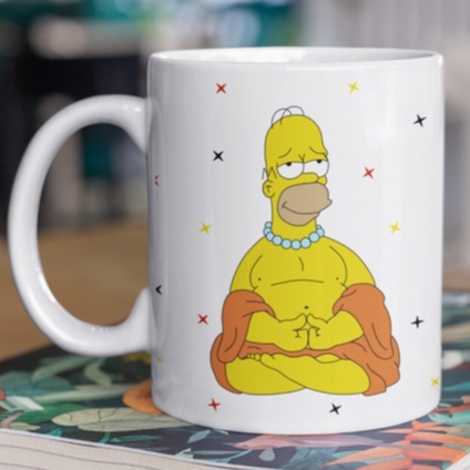 Caneca Simpsons Namastê Caralho - Xícara de Porcelana Personalizada ...