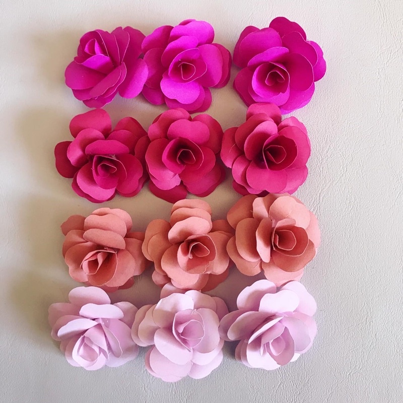 Rosas Flores de Papel Multicor Topo topper Festa aniversario - 12 ...