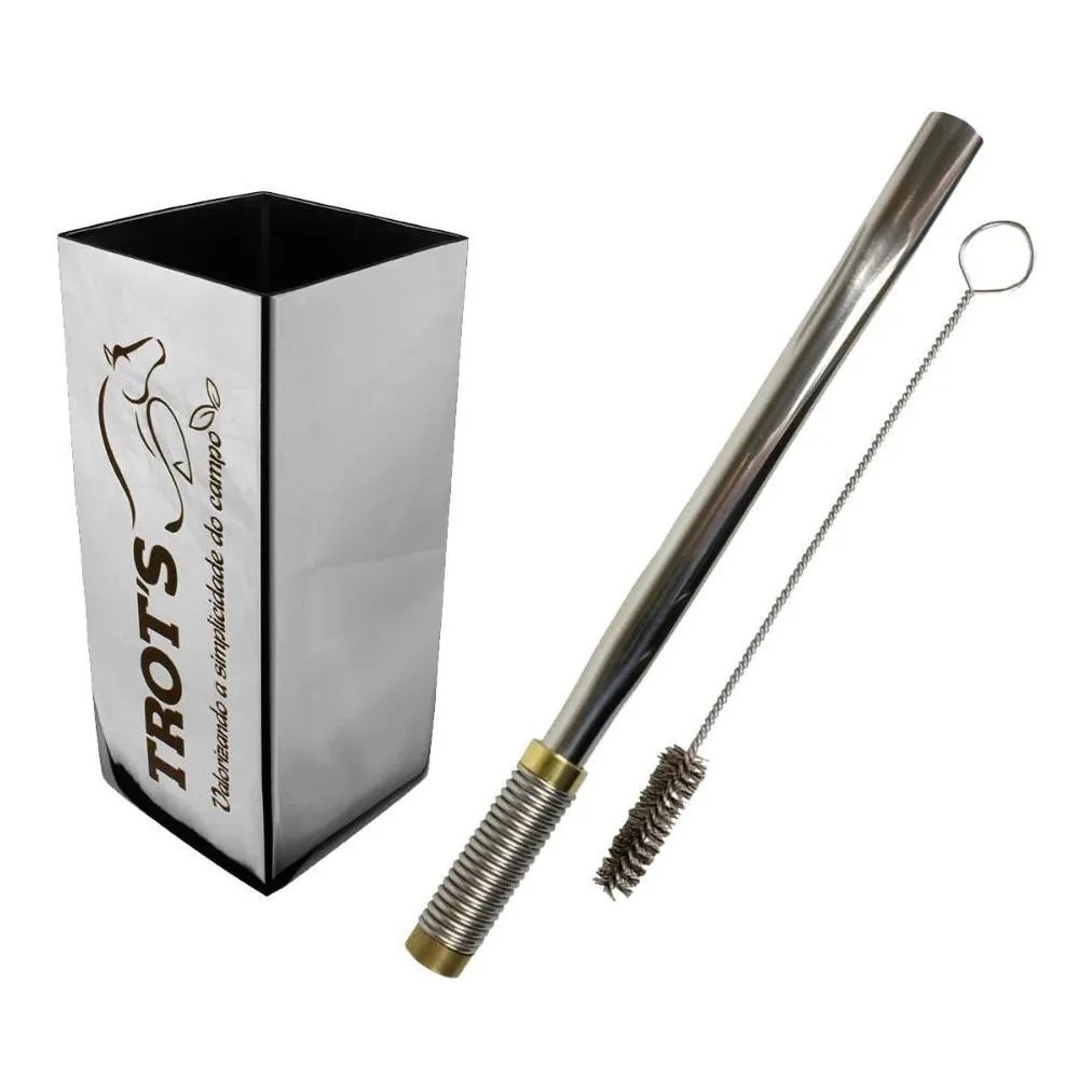 Kit Trots Terere Cuia Inox 300ml 1 Bomba Inox Mola Regulável | Shopee ...