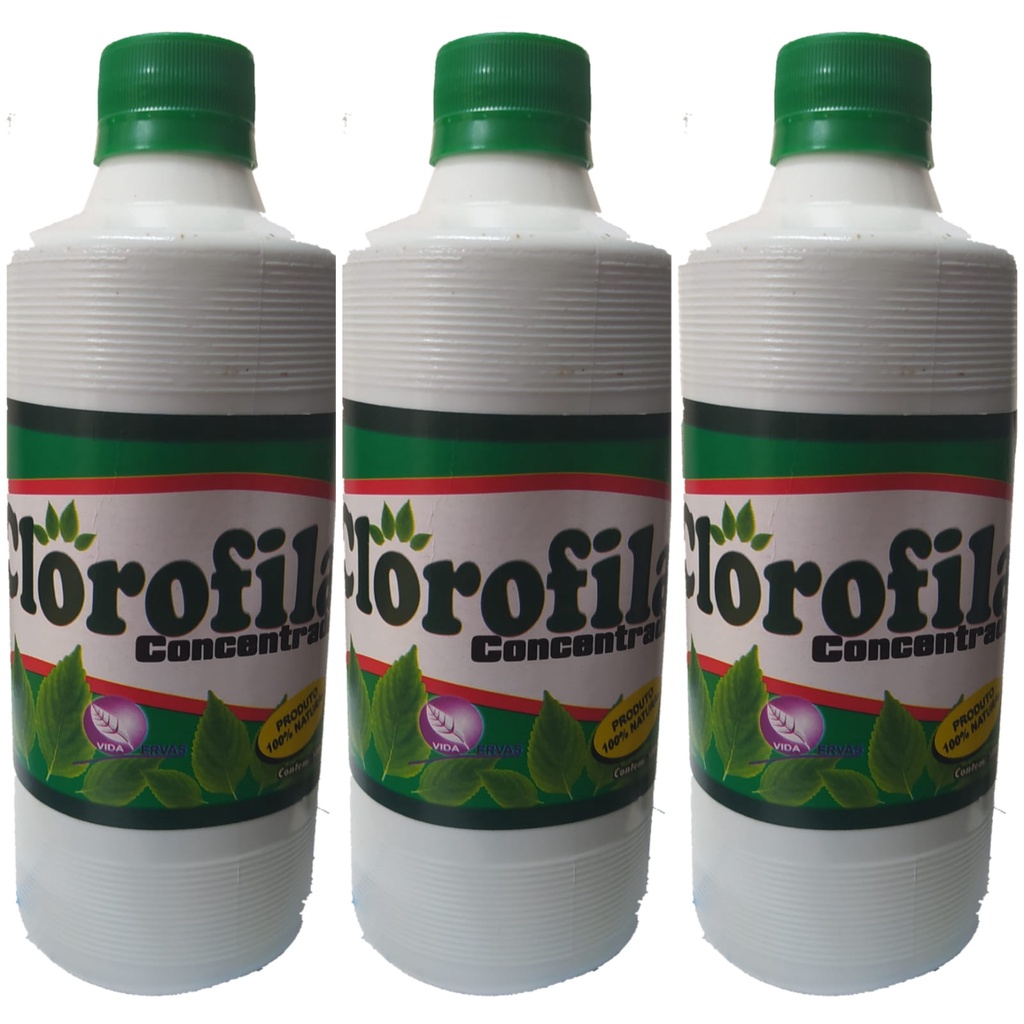 3 Concentrado Clorofila 500ml Detoxificante E Antioxidante | Shopee Brasil