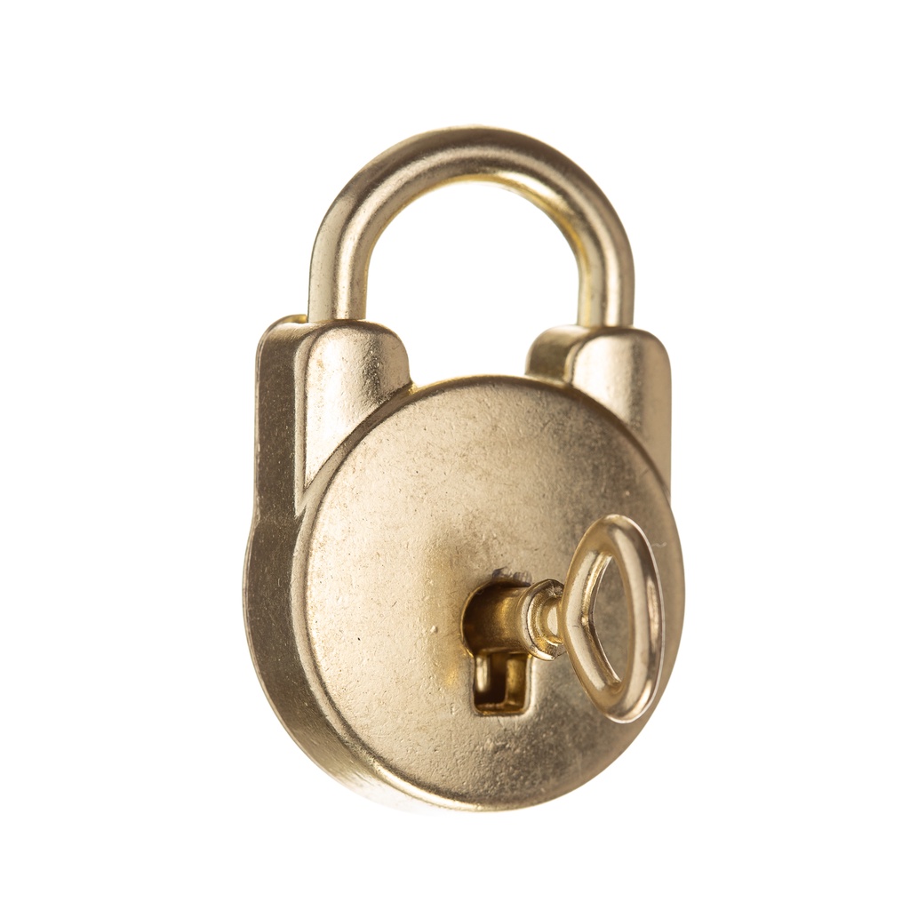 Cadeado Chave Metal Redondo 1 Peça Artesanato Decoração | Shopee Brasil