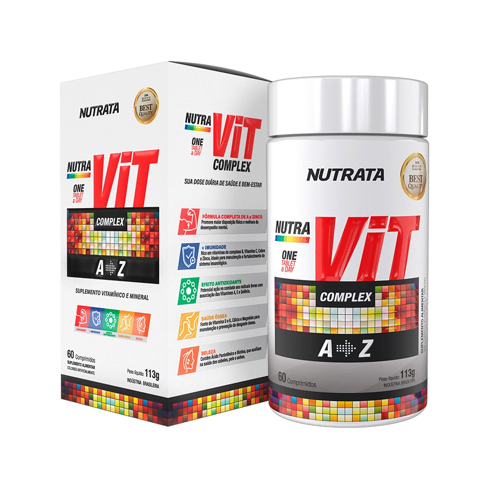 Nutravit Complex Multivitamínico - 60 cápsulas - Nutrata | Shopee Brasil