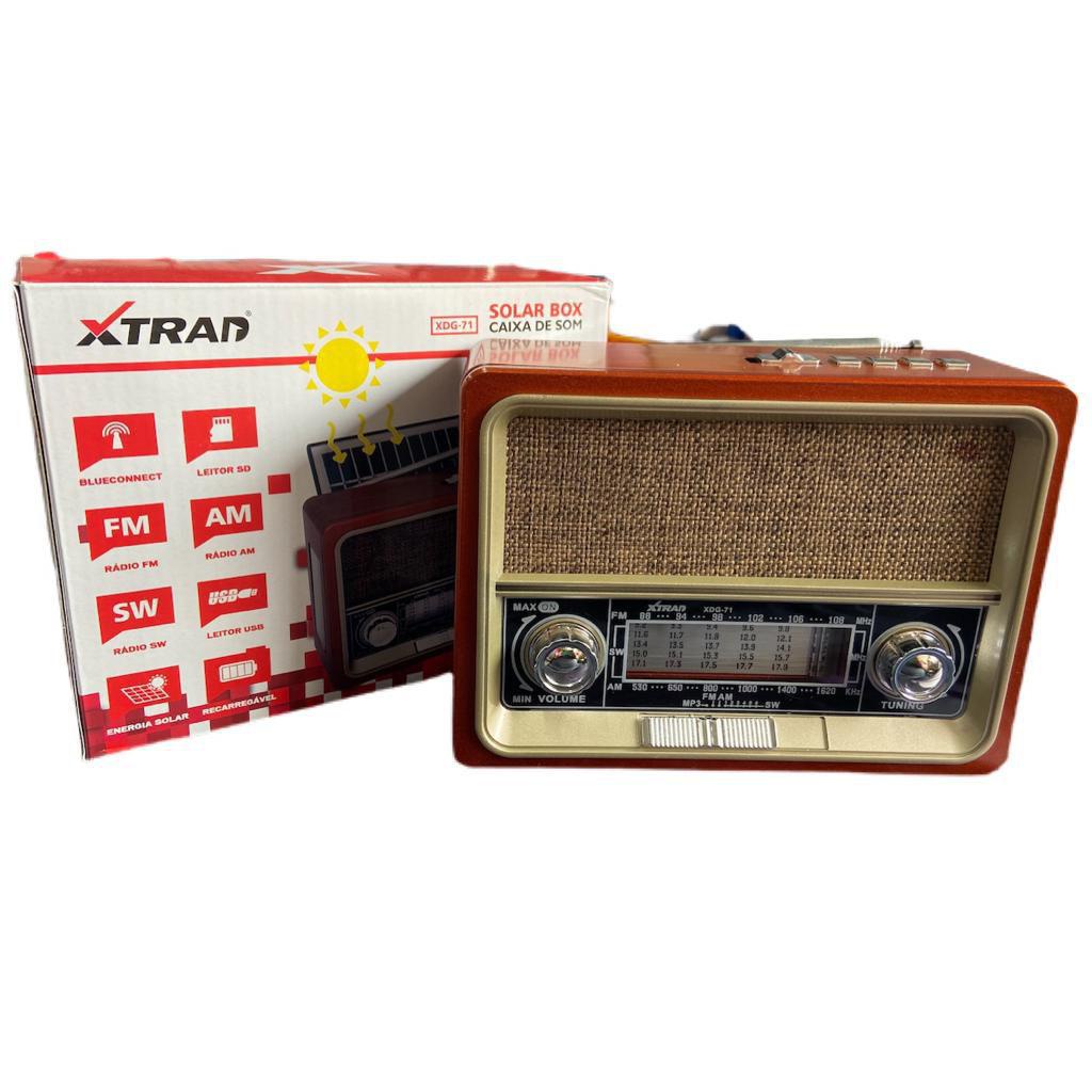 Rádio Retrô com Carregamento Solar e Lanterna Xtrad XDG-71 | Shopee Brasil