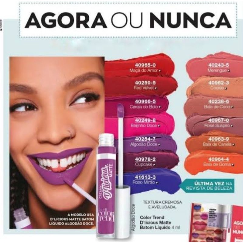 Batom líquido matte Avon delicious matte maquiagem avon | Shopee Brasil