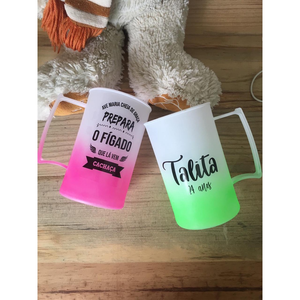 Kit 30 canecas de chopp 430mll Degrade Personalizadas Aniversário Brinde Presente Casamento ...