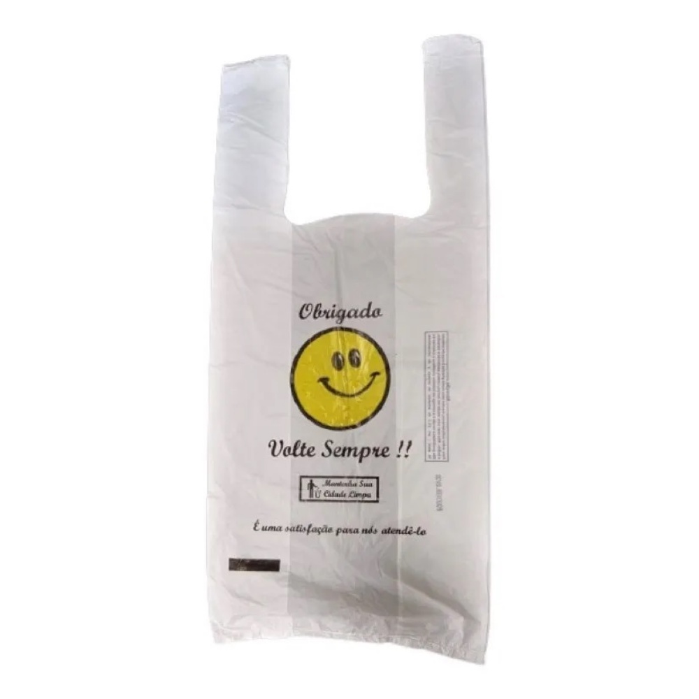 200 Sacolas Biodegradável Smile Volte Sempre 30x40 | Shopee Brasil