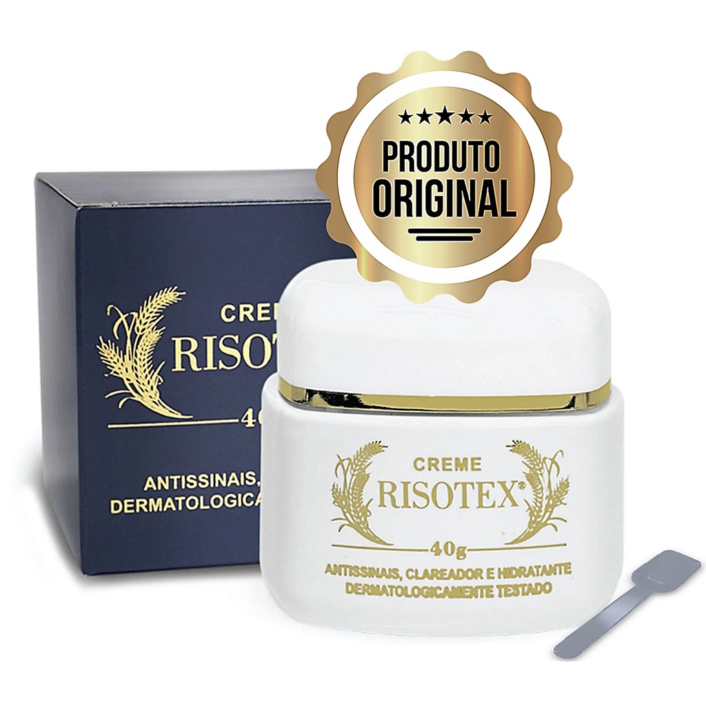 Creme Risotex Original Antissinais Clareador Hidratante Facial, Combate Rugas, Manchas e Linhas ...
