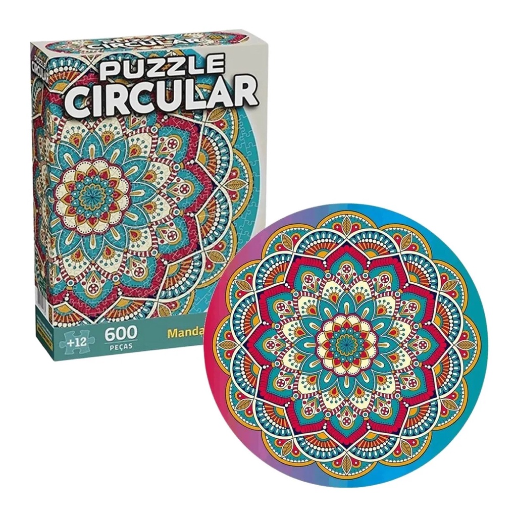 Quebra-Cabeça Puzzle Circular Mandala 600 Peças Da Marca Grow | Shopee ...