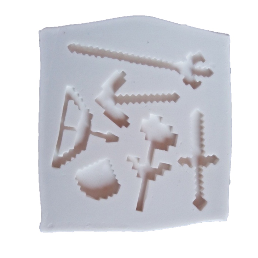 Molde Minecraft De Silicone Espada, Tridente, Arco e Machado | Shopee ...