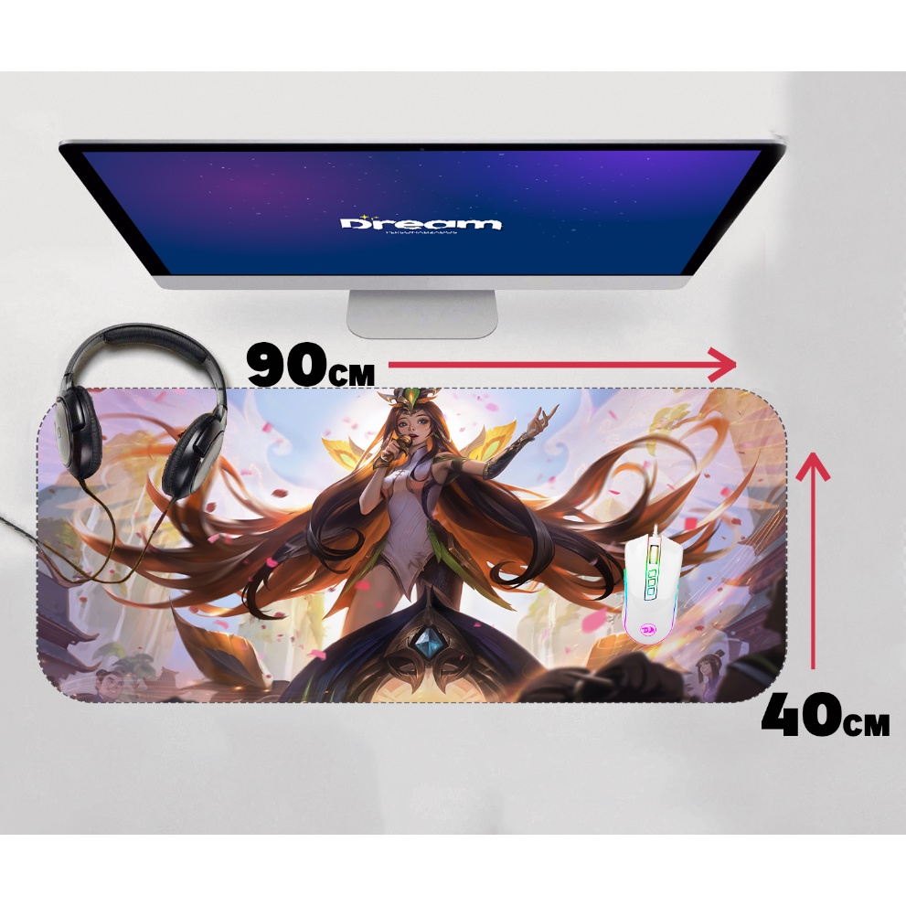 Mouse Pad Gamer Seraphine League of Legends LOL Extra Grande 90x40 ...
