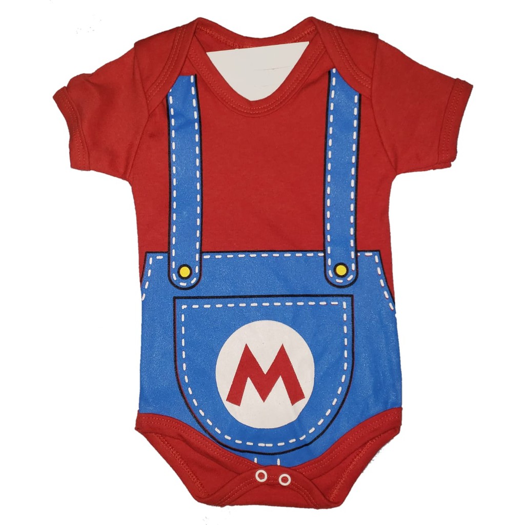 Body Bebê Super Mario Bros Fantasia Mesversário | Shopee Brasil