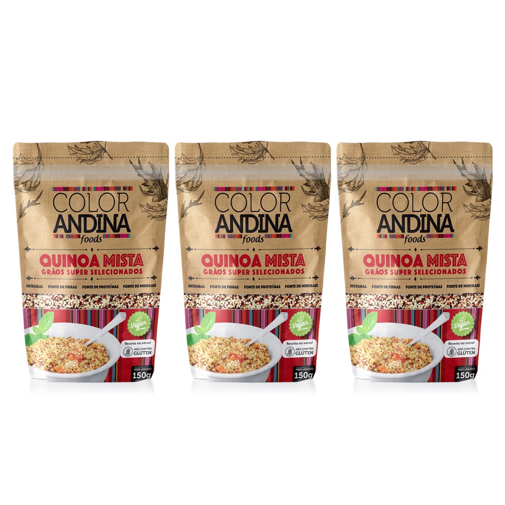 Quinoa Mista Color Andina 150g-3 pacotes | Shopee Brasil