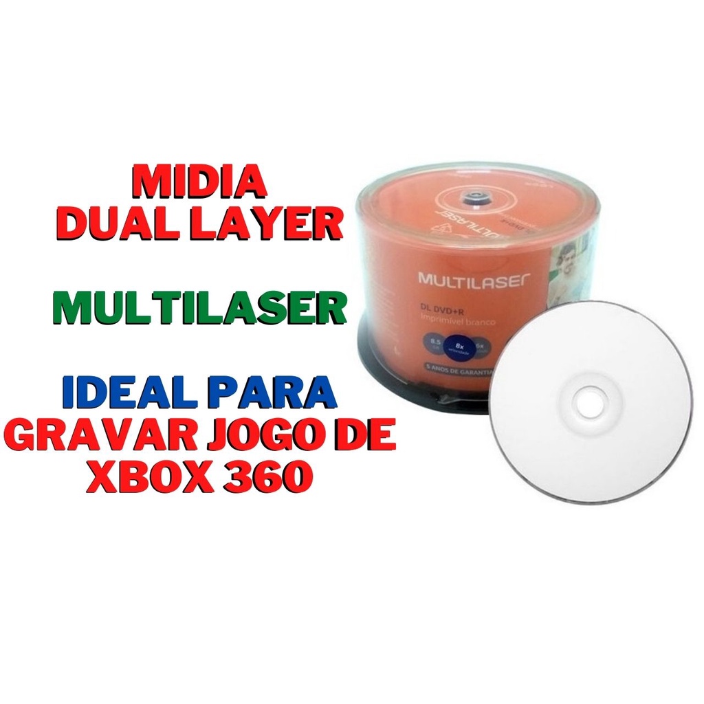Dvd-r 8.5gb Dual Layer Multilaser Printable 240min 1-8x Kit 04 Unidades | Shopee Brasil