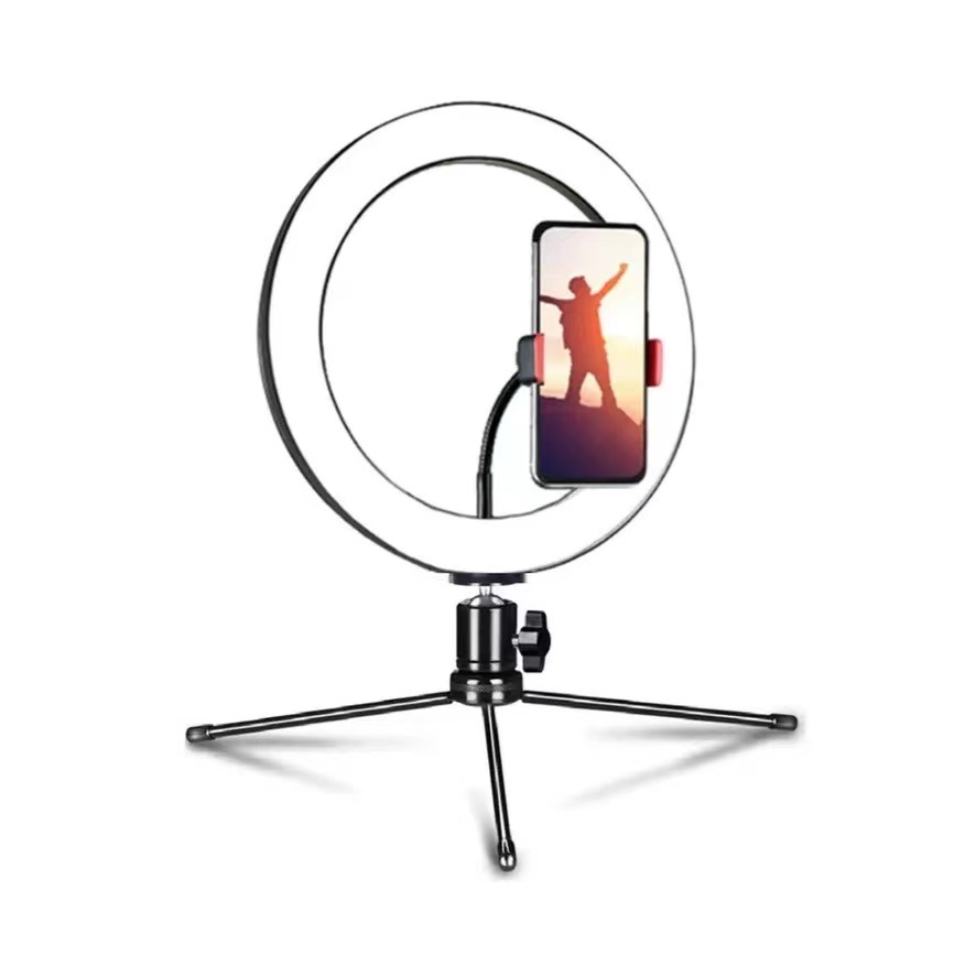 Ring Light 10 polegadas Com Tripé de Mesa e Suporte de Celular ANJGG | Shopee Brasil
