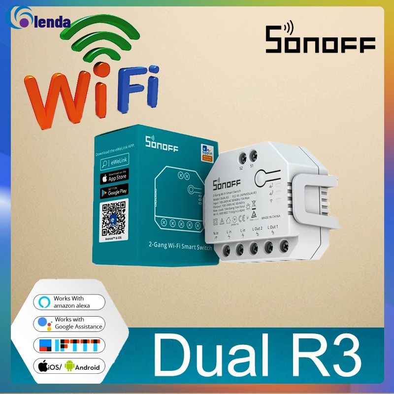 LEG Sonoff NOVO DUAL R3 Smart Switch Corpo pequeno Controle remoto MINI ...