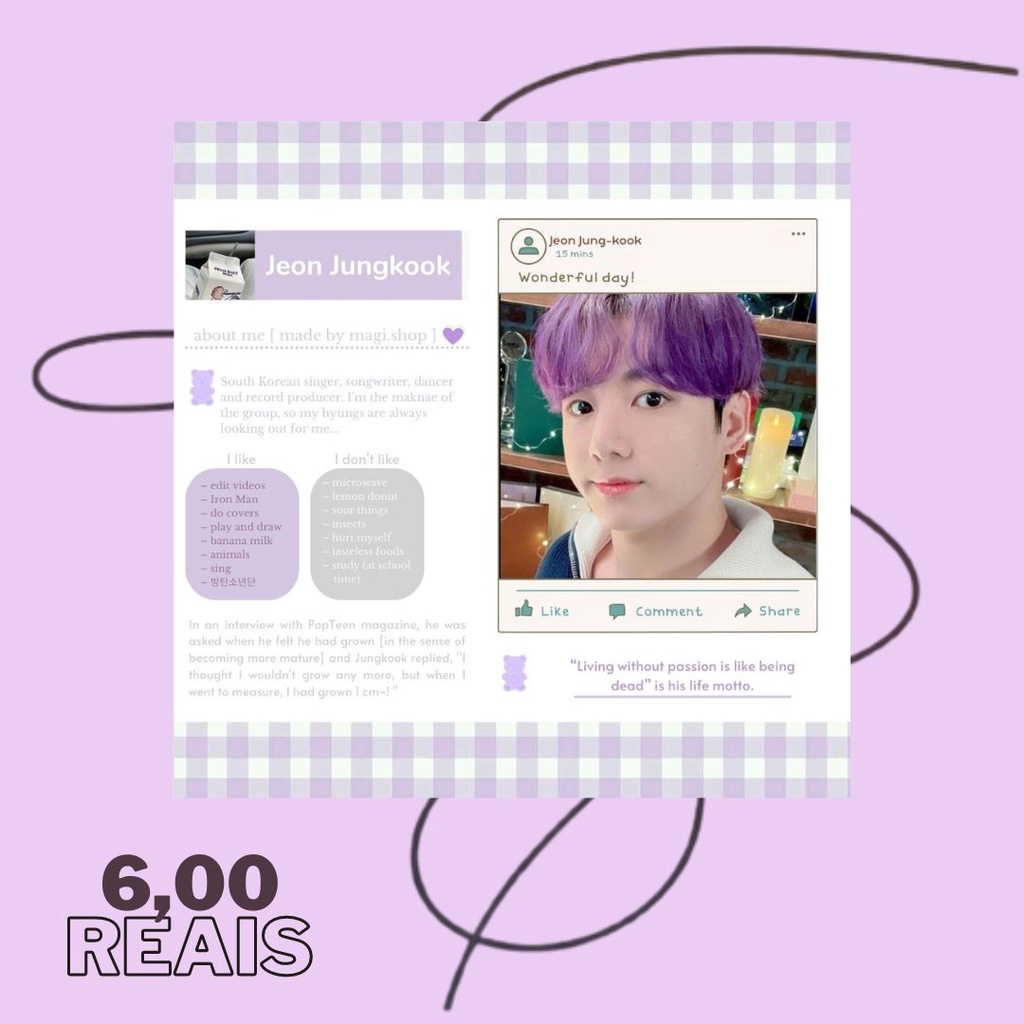 Carrd Jungkook | Shopee Brasil