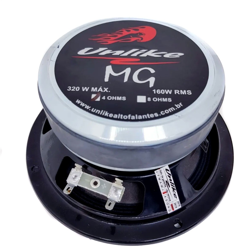 Alto Falante Médio Grave 6 Polegadas 4 Ohms 160 Wrms Unlike | Shopee Brasil