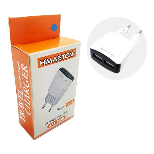 Adaptador Tomada Usb 2 Saídas Carregador Vários Dispositivos | Shopee ...
