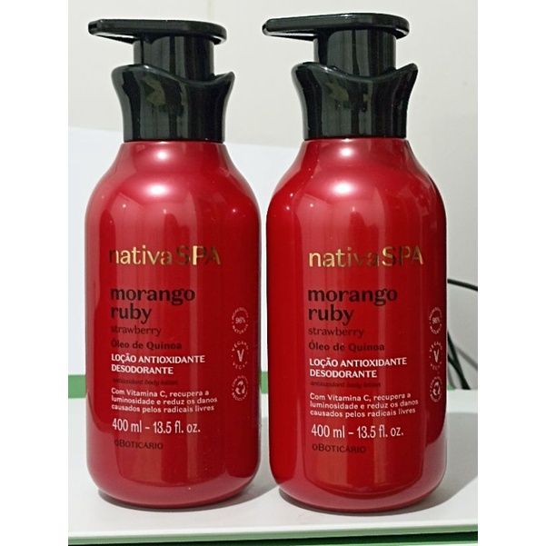 Nativa spa morango e RUBY creme hidratante corporal o boticário ...